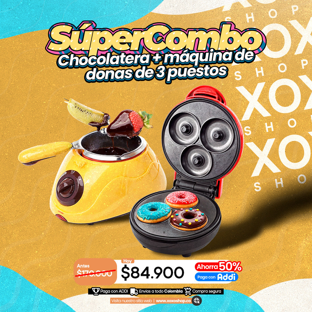 Super Combo de fundidora de chocolate+mini donas de 3 puestos – XoxoShop